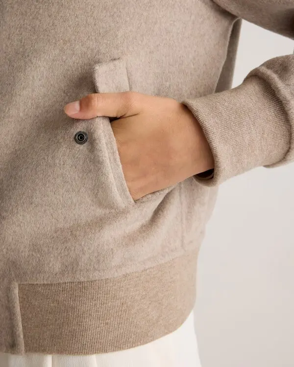Quince Double-faced Merino Wool Bomber Jacket - Oat