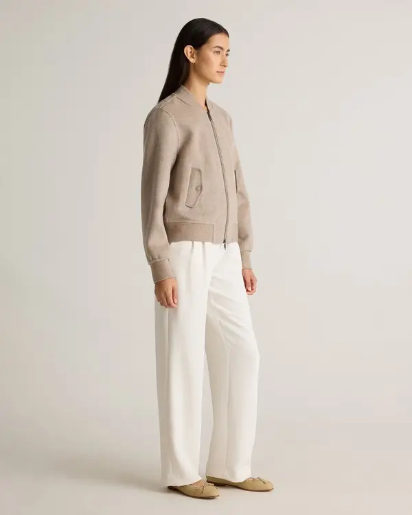 Quince Double-faced Merino Wool Bomber Jacket - Oat