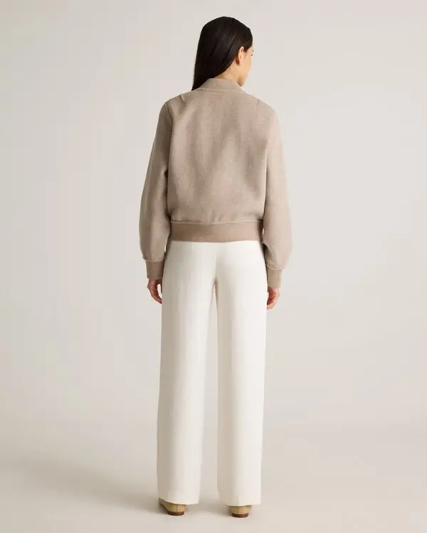 Quince Double-faced Merino Wool Bomber Jacket - Oat