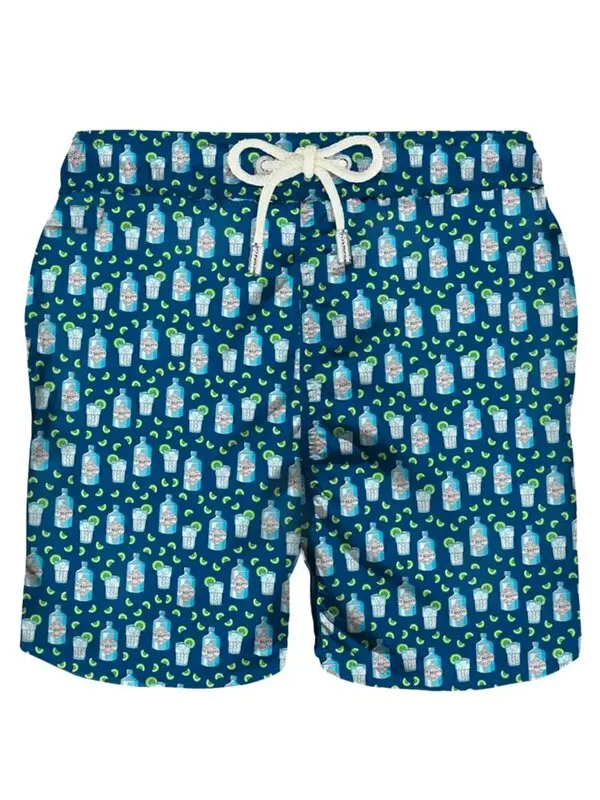 MC2 SAINT BARTH Printed Swim Shorts - Blue