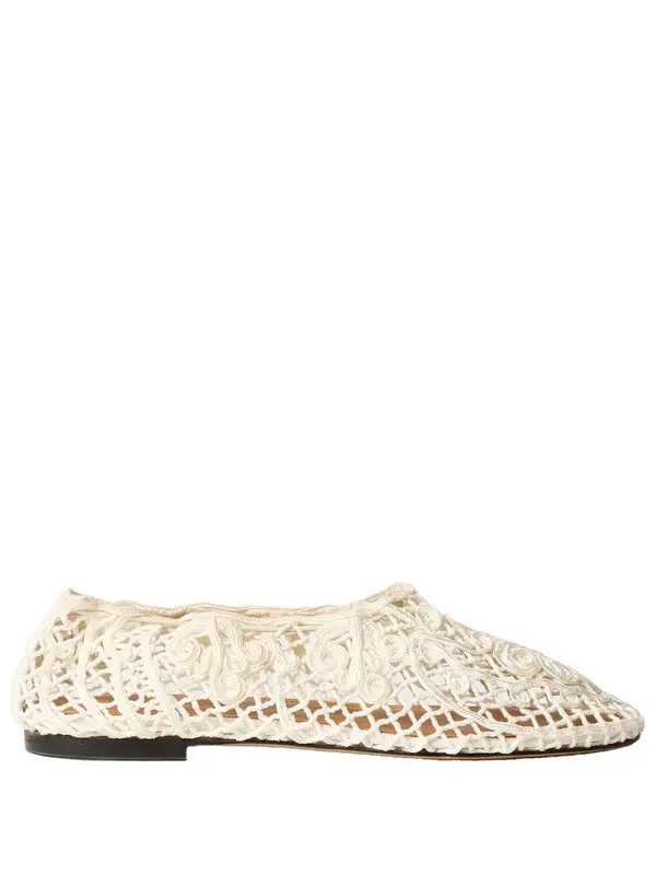 ODISSI Iris Crocheted Flats - White