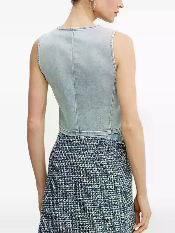 MORGAN Button V-neck Top