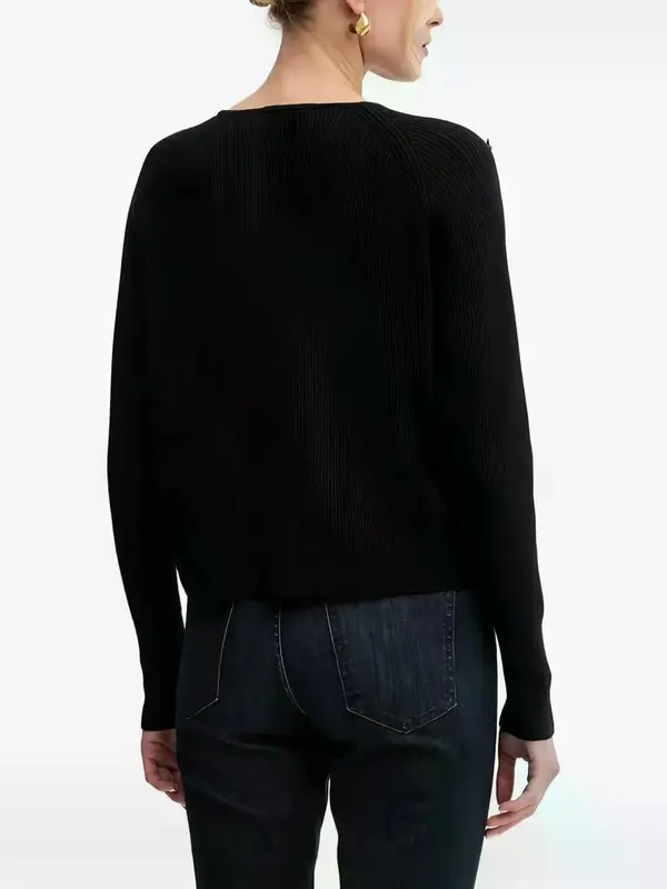 MORGAN Button-detailed Ribbed Knit Sweater