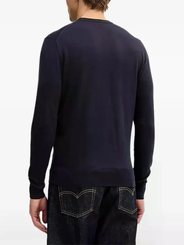 HACKETT Crew Neck Long Sleeve T-shirt With Embroidered Detail
