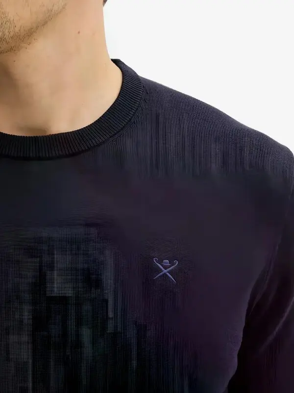HACKETT Crew Neck Long Sleeve T-shirt With Embroidered Detail