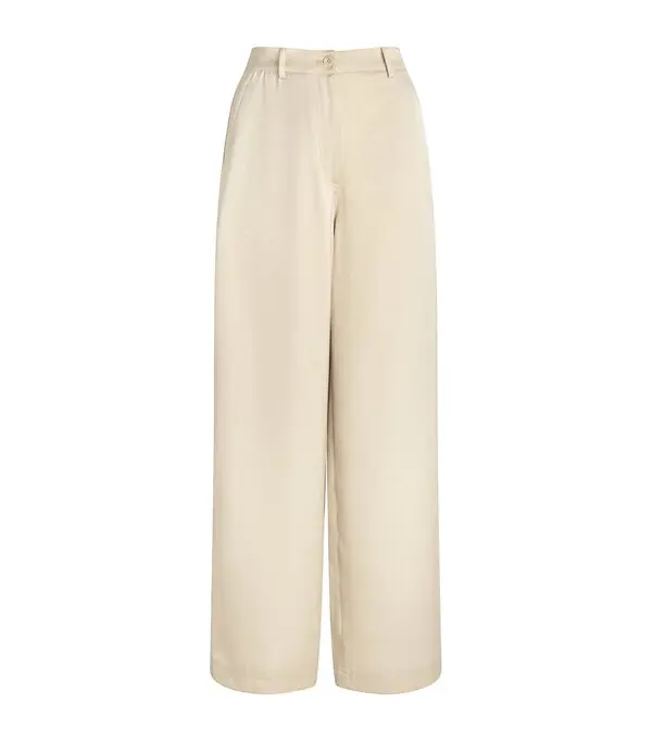 Claudie Pierlot Wide-leg High-rise Trousers - White