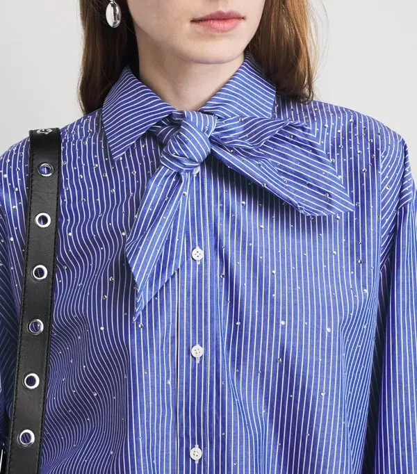 Maje Cotton Tie-neck Shirt
