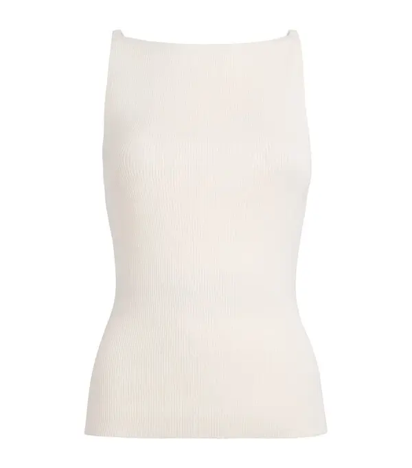 Maje Cotton-blend High-neck Top - White