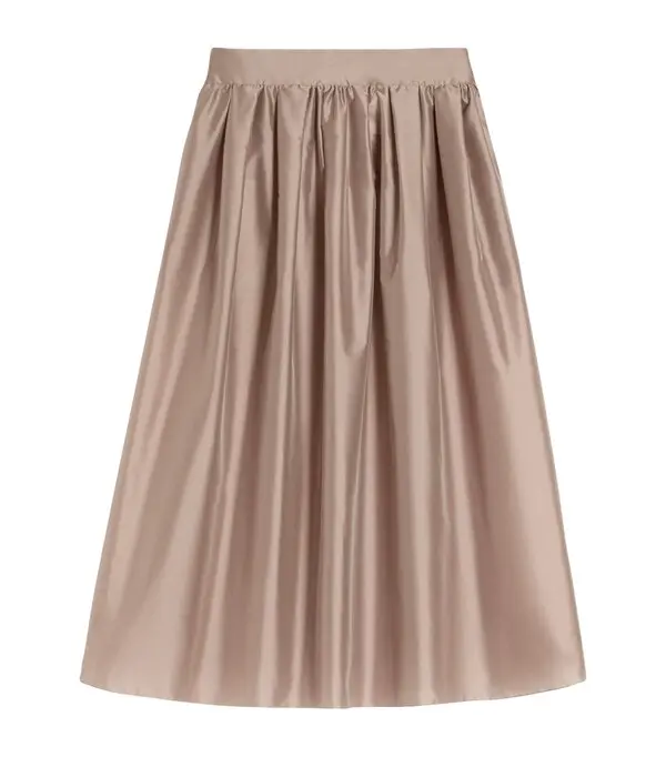 Max Mara Organza Pleated Maxi Skirt - Pink