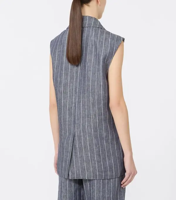 Max Mara Linen Pinstripe Gilet