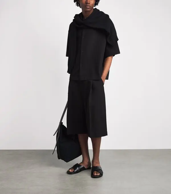 Studio Nicholson Matelassé Boxy Sanko Shirt - Black