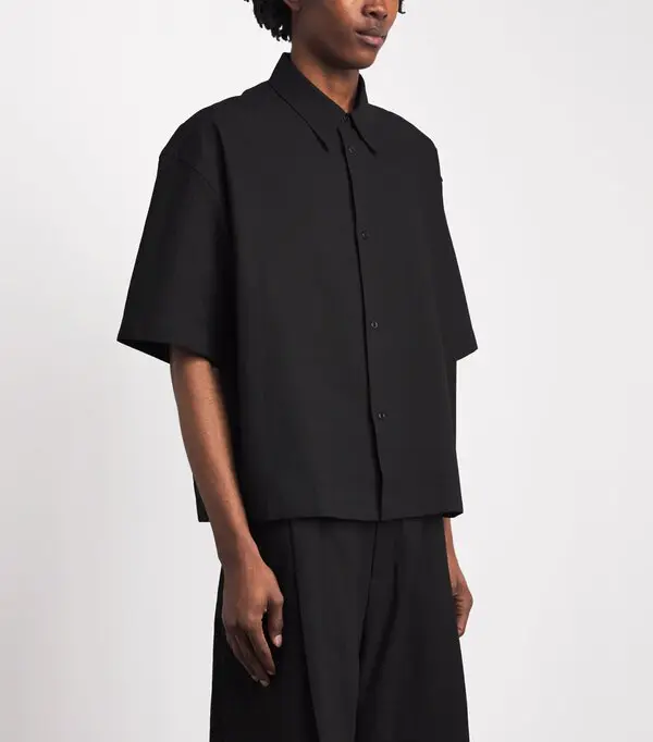 Studio Nicholson Matelassé Boxy Sanko Shirt - Black