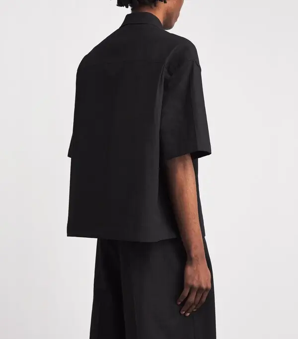 Studio Nicholson Matelassé Boxy Sanko Shirt - Black