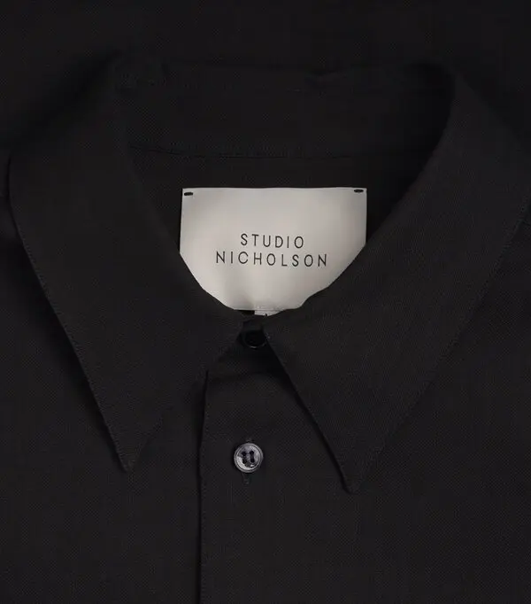 Studio Nicholson Matelassé Boxy Sanko Shirt - Black