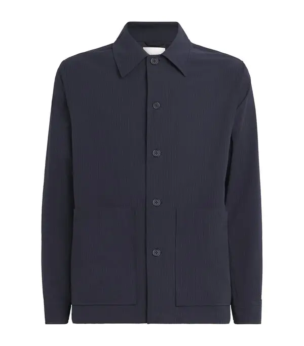 Nn07 Blaze Seersucker Overshirt - Navy