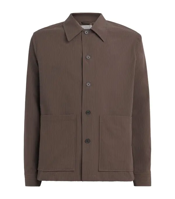 Nn07 Blaze Seersucker Overshirt - Brown