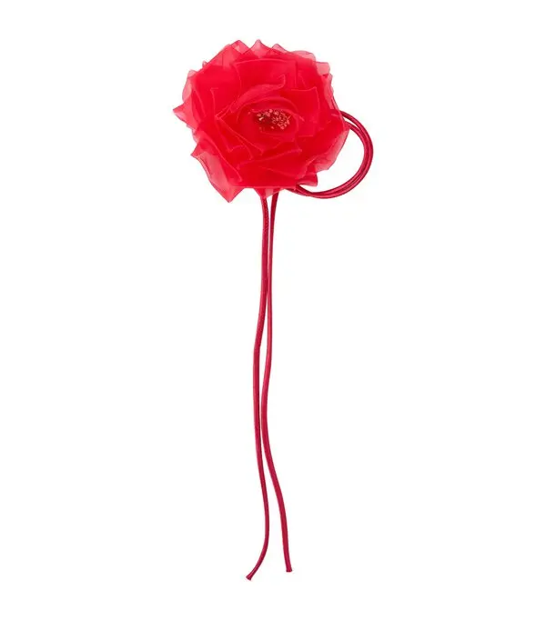 Max Mara Silk Flower Hair Clip - Red