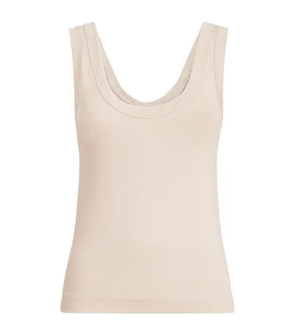 Brunello Cucinelli Stretch-cotton Ribbed Tank Top - Beige