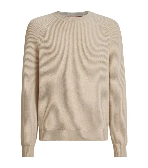Brunello Cucinelli Cashmere Ribbed Sweater - Beige