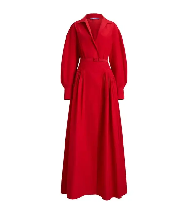 Ralph Lauren Cotton-blend Poplin Daley Maxi Shirt Dress - Red
