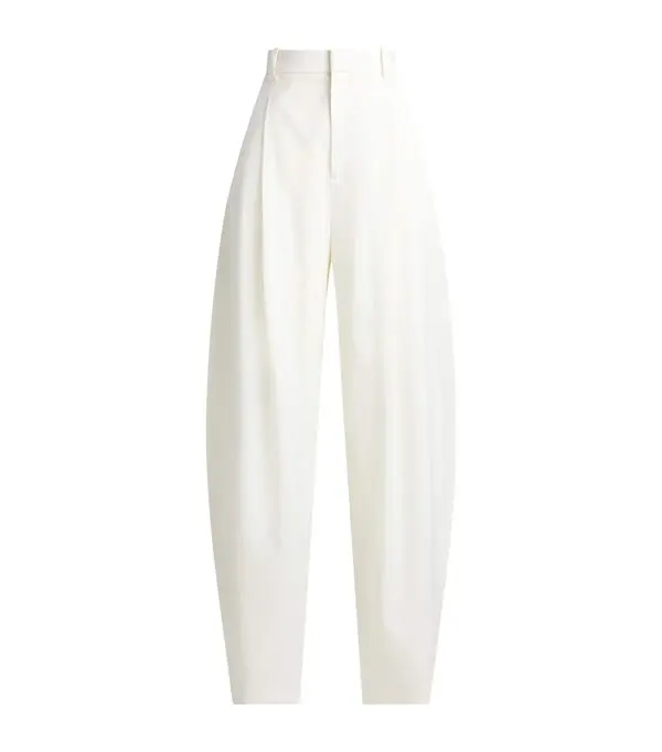 Ralph Lauren Wool-blend High-waist Harlo Trousers - White