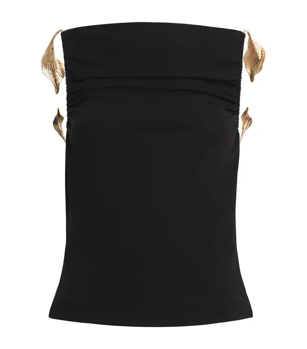 Cult Gaia Crepe Draped Isiah Top - Black
