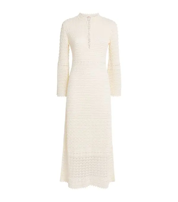 ERES Crochet Madone Midi Dress - Ivory