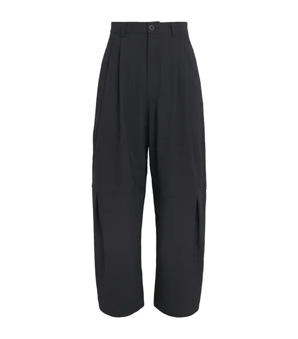 SAGE NATION Pleated Wide-leg Trousers - Black
