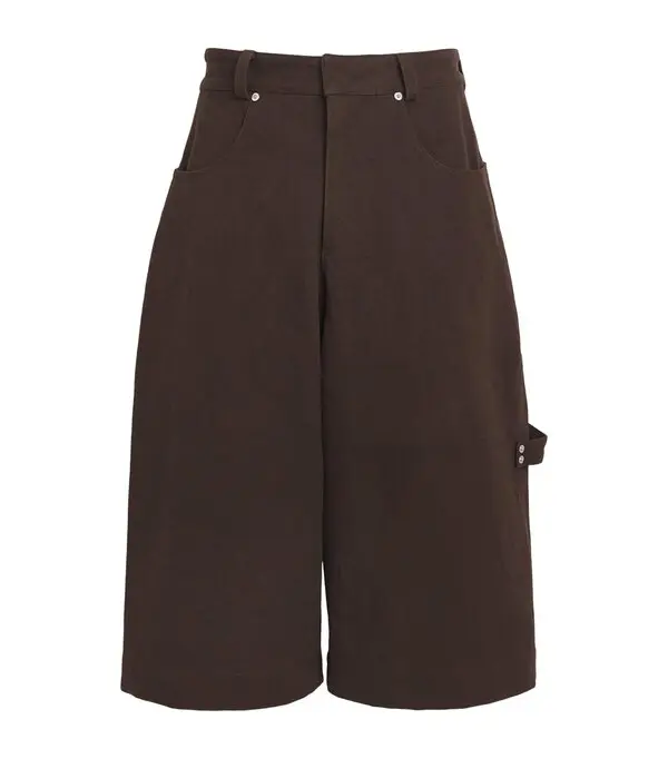 SAGE NATION Cotton Canvas Painter Shorts - Brown
