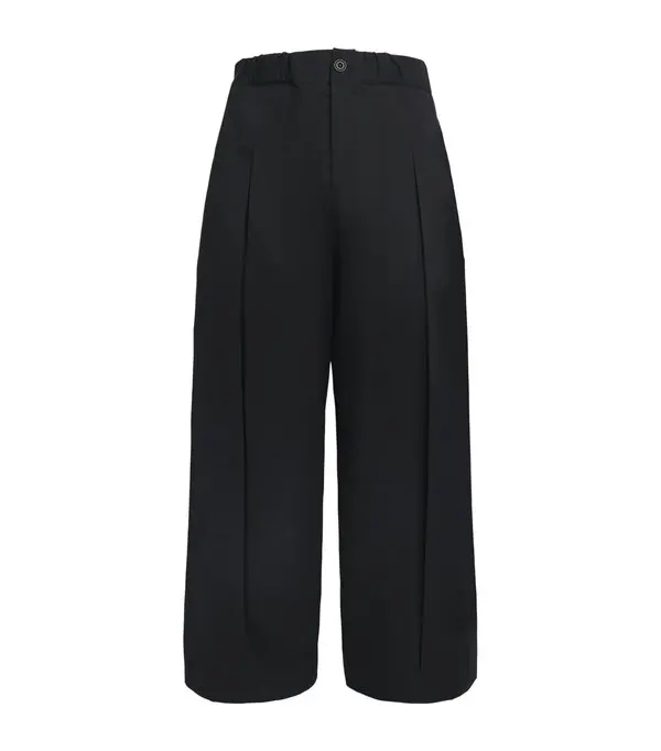 SAGE NATION Box-pleat Wide-leg Trousers - Black