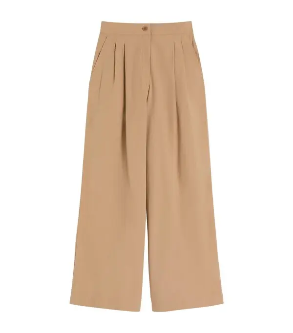 Max Mara Cotton Wide-leg Trousers - Brown