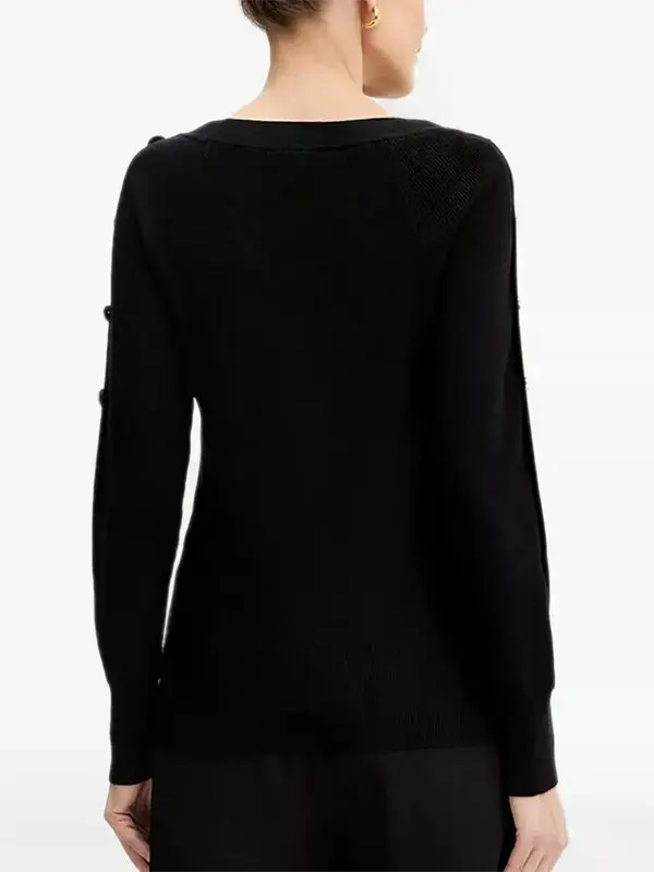 MORGAN Button-embellished Knitted Top