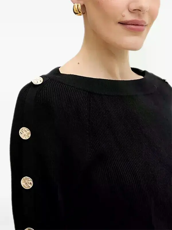 MORGAN Button-embellished Knitted Top