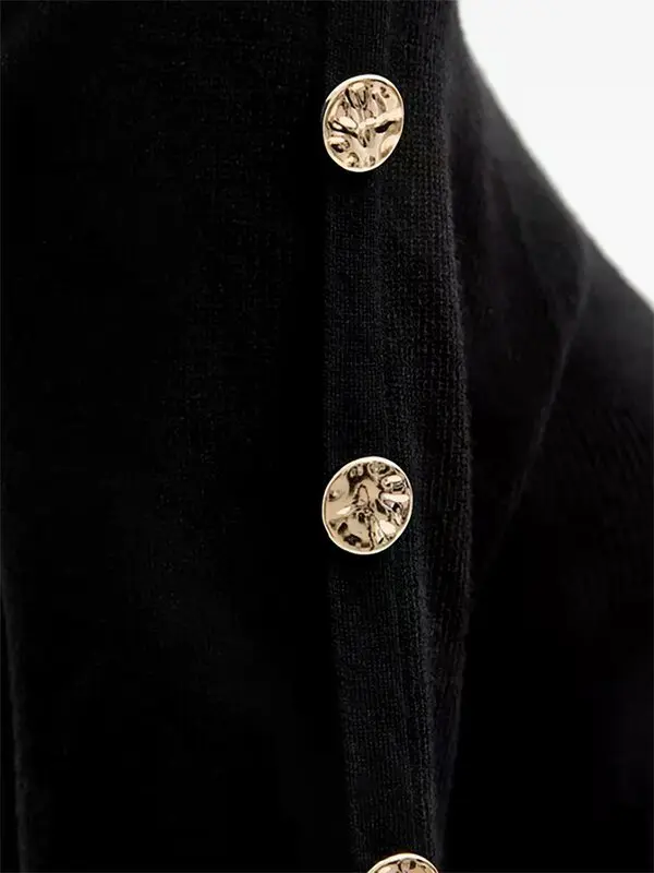 MORGAN Button-embellished Knitted Top
