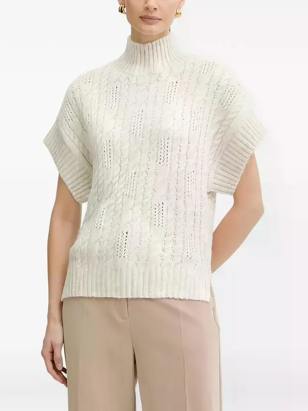 MORGAN Cable-knit Sleeveless Jumper