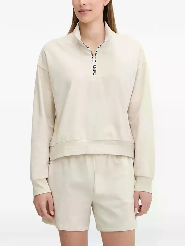 Dkny Zipped High-neck Loungewear Set - Neutrals