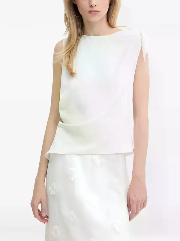 SAMSOE SAMSOE Tie-shoulder Top - Neutrals