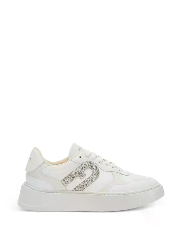 Furla Logo-glitter Sneakers - White