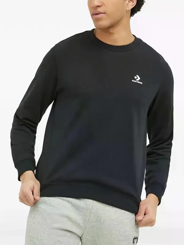 CONVERSE Logo-detail Crew-neck Sweatshirt - Black