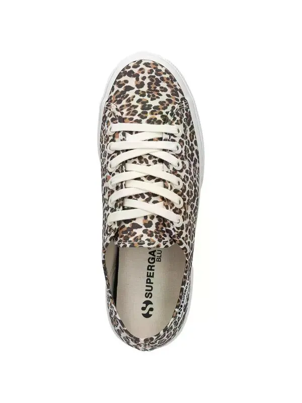 Superga Leopard Print Platform Lace-up Sneakers