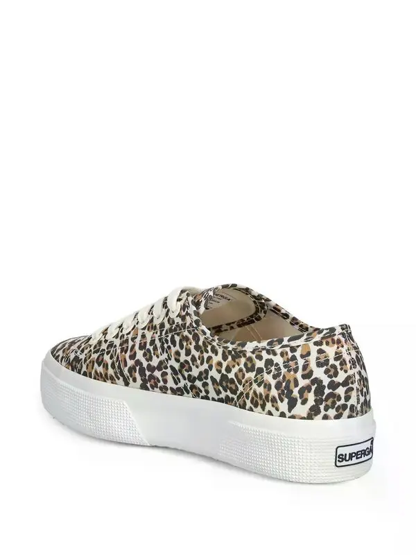 Superga Leopard Print Platform Lace-up Sneakers