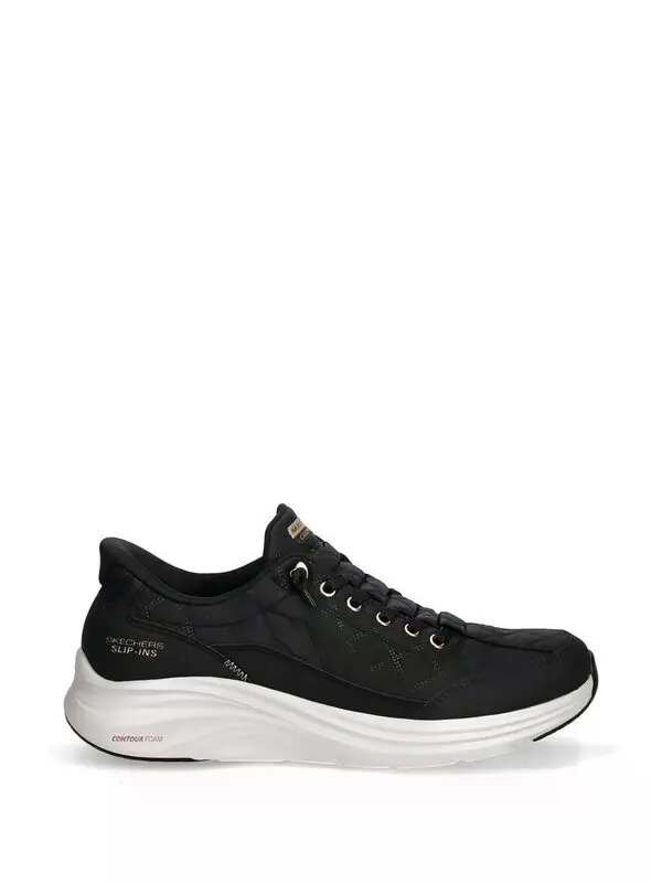 Sketchers Quilted Lace-up Sneakers - Black