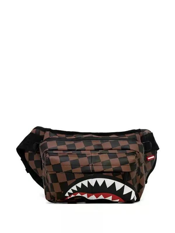 SPRAYGROUND Checkerboard Shark Belt Bag - Brown