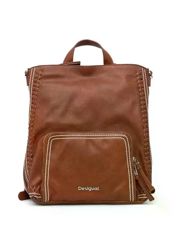 Desigual Medium Braided-trim Backpack - Brown
