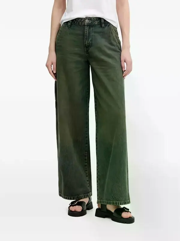 Dickies Buttoned Pocket Wide Leg Jeans - Green