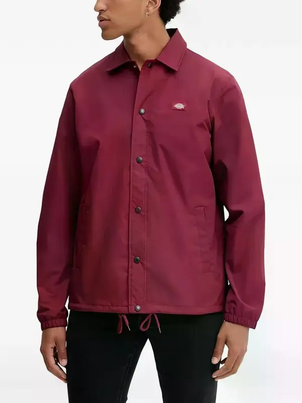 Dickies Buttoned Collared Shirt Jacket - Red