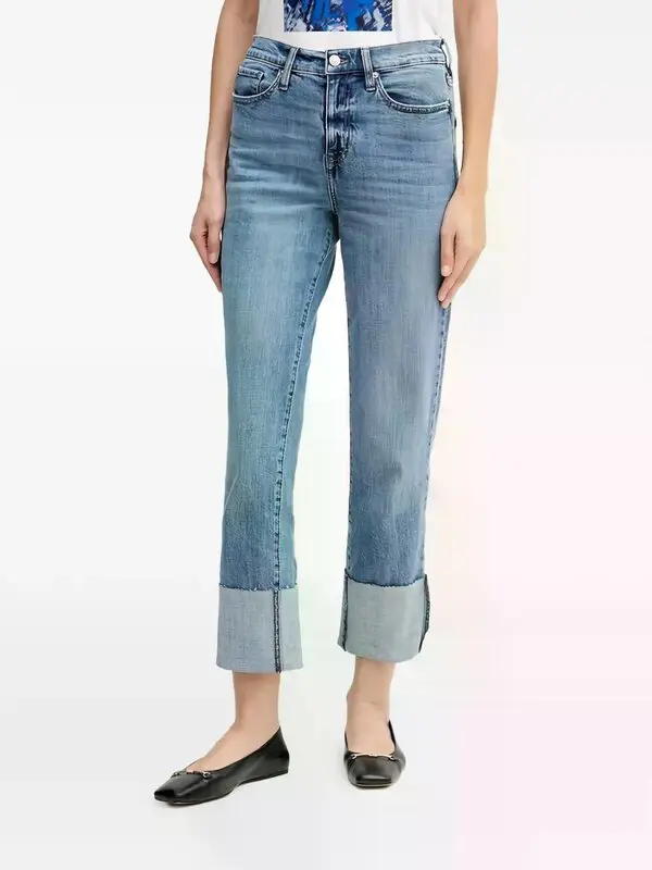 Dkny Regular Fit Cuffed Jeans - Blue