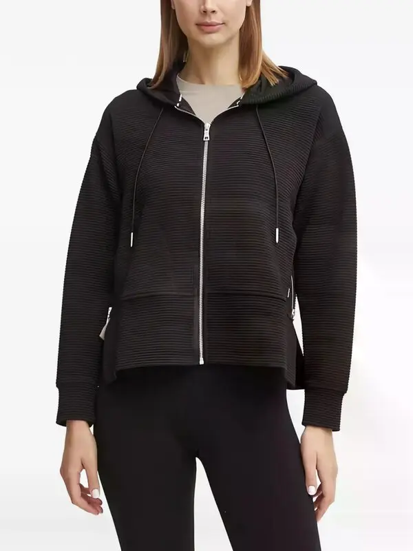 Dkny Ribbed Zip Hoodie - Black