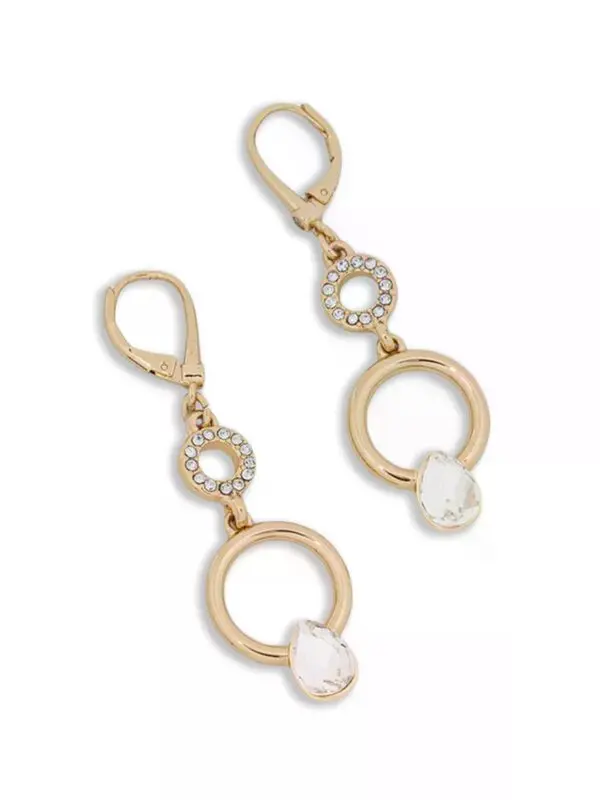 Dkny Crystal Embellished Drop Earrings - Gold