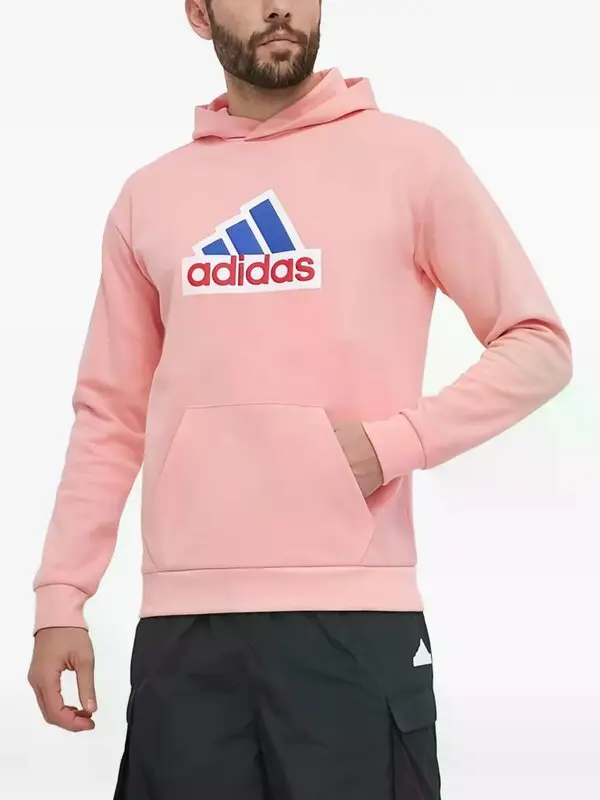Adidas Hooded Logo Graphic Hoodie - Pink